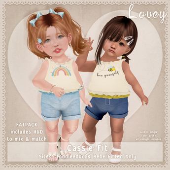Second Life Marketplace - ;Lovey- Cassie Fit - Sunflower/LightBlue Denim