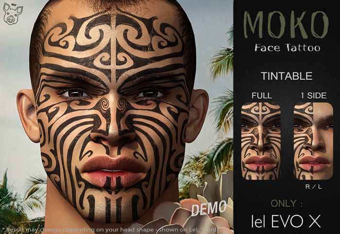 Second Life Marketplace - Mad' - Moko FaceTattoo [DEMO] [BOM EvoX]