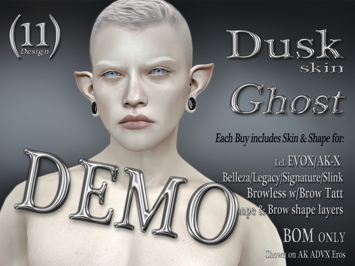 Second Life Marketplace - DEMO Dusk Ghost Male EVOX - AKX