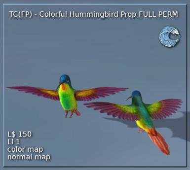 Second Life Marketplace - TC(FP) - Colorful Hummingbird Prop FULL PERM