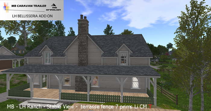Second Life Marketplace - MB - LH Ranch - stable terrasse fence box