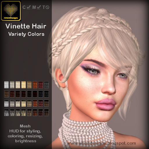 Second Life Marketplace - A&A Vinette Hair Variety Colors DEMO, add to ...
