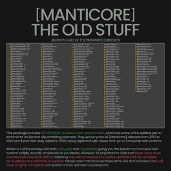 Second Life Marketplace - [Manticore] Old Stuff [Copy]