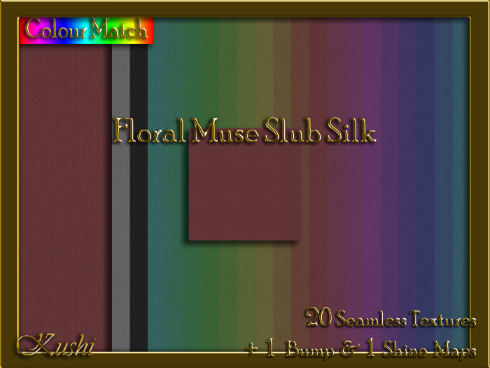 Second Life Marketplace - Floral Muse Slub Silk Solid Seamless Texture Pack