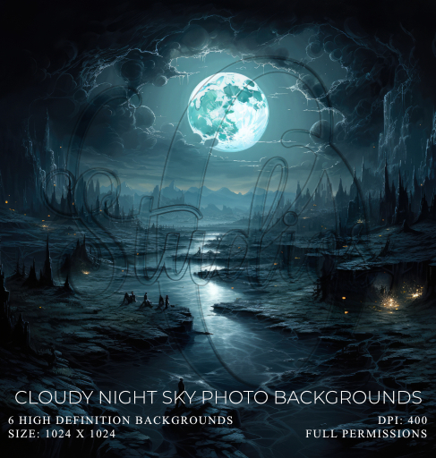 Second Life Marketplace - [ + OMEN STUDIOS + ] Cloudy Night Sky - Set Two