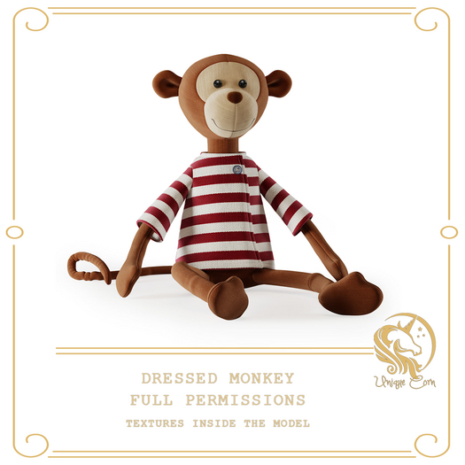 Second Life Marketplace - Full Perm Plushie Dressed Monkey