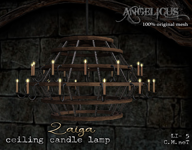 Second Life Marketplace - :ANGELICUS: ceiling candle lamp -Zaiga-