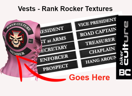Second Life Marketplace - BIKER CULTURE_WOMEN'S_BIKER VEST *PINK ...