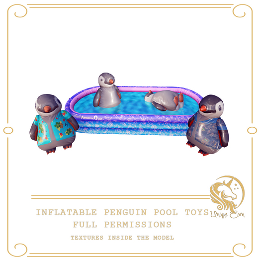 Second Life Marketplace - Full Perm Inflatable Penguin Pool Toys