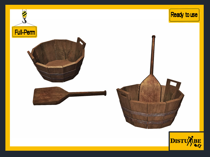 Second Life Marketplace - ::DisturbeD:: Medieval Laundry Wash Bucket ...
