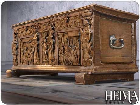 Second Life Marketplace - HEIMA ^ Antique Carved Chest (Multi-color System)