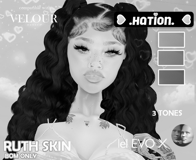 Second Life Marketplace - .HATION. Ruth skin Velour tones DEMO