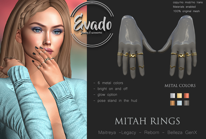 Second Life Marketplace - Evado Mitah Rings