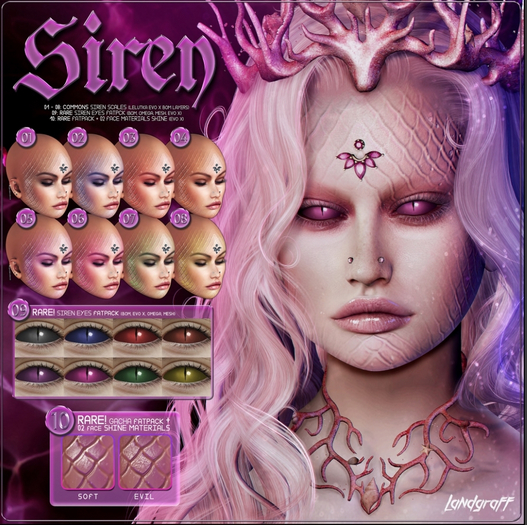 Second Life Marketplace - 1. Landgraff - Siren White Scales (COMMON)