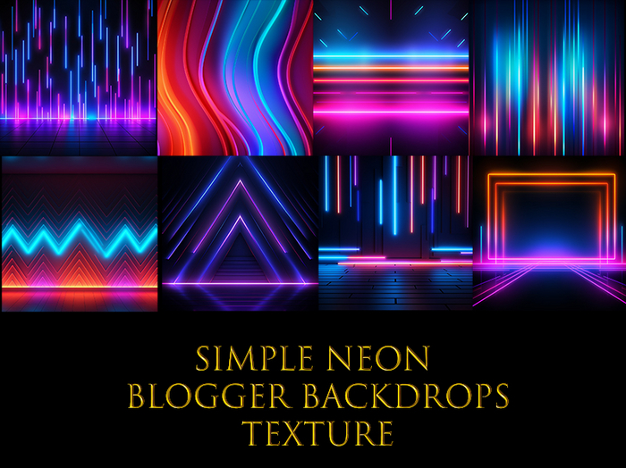 Second Life Marketplace - SATO - Simple Neon Blogger Backdrops Textures
