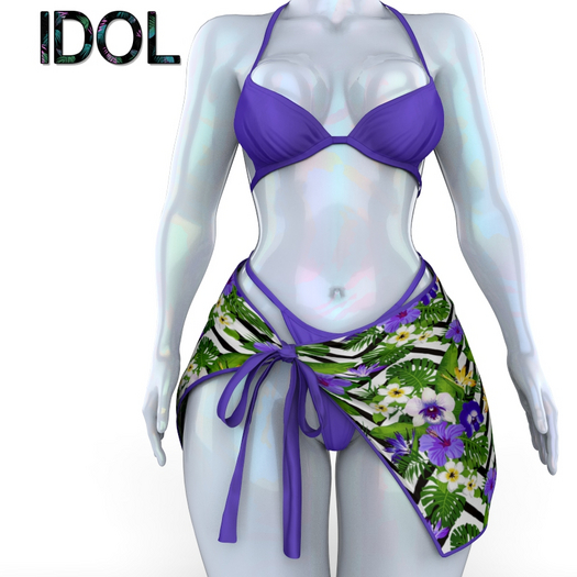 Second Life Marketplace Tropical Bikini With Sarong