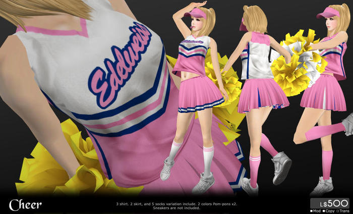 Second Life Marketplace - Cheerleading costume *Edelweiss* Cheer - pink