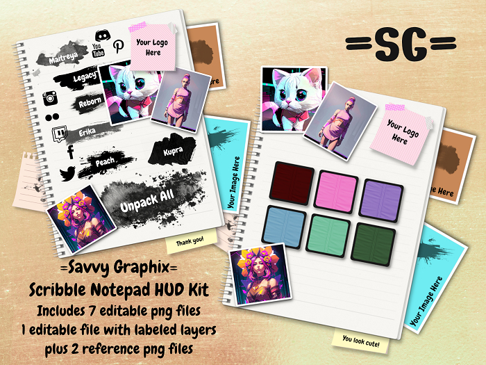 Second Life Marketplace - =Savvy Graphix= Scribble HUD Kit