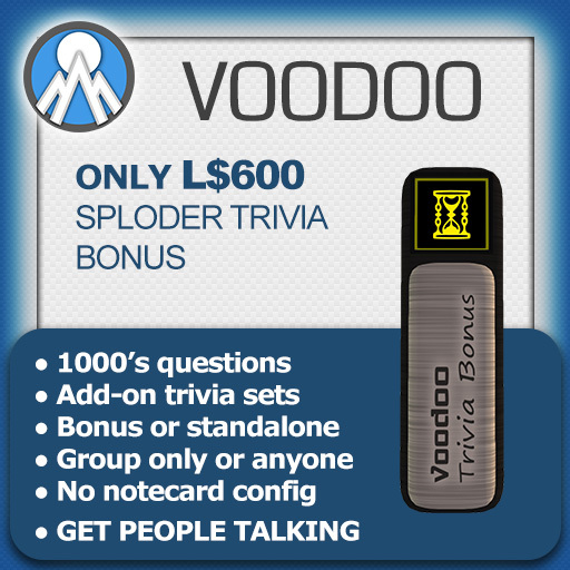 Second Life Marketplace - Voodoo Trivia Machine - Standalone or Sploder ...