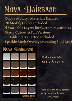 Second Life Marketplace - Raven Bell - Nova Hairbase [EVOX + SLUV]