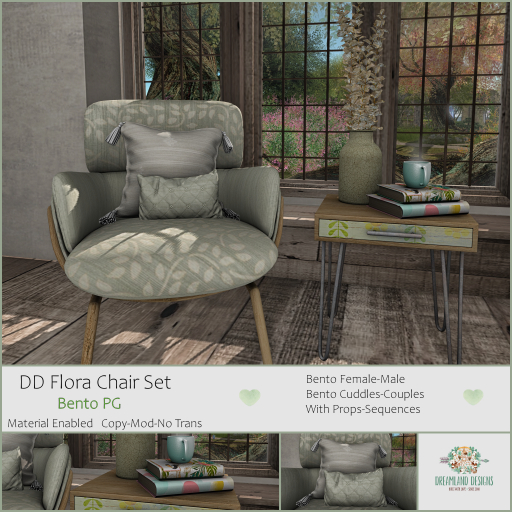 Second Life Marketplace - DD Flora Chair Set-PG /ADD