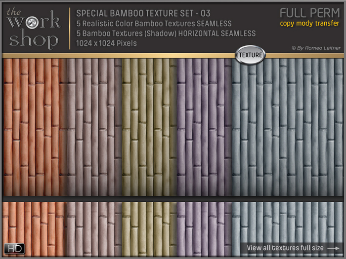 Second Life Marketplace - SPECIAL BAMBOO TEXTURE SET-03