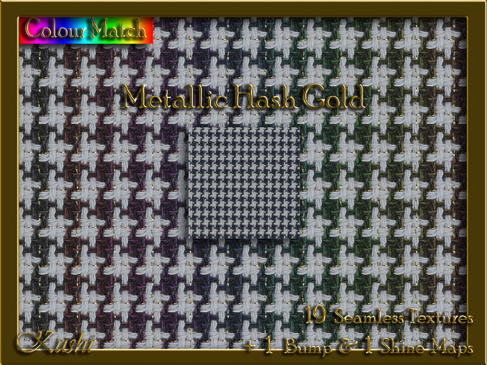 Second Life Marketplace - Metallic Hash Gold Seamless Texture Pack