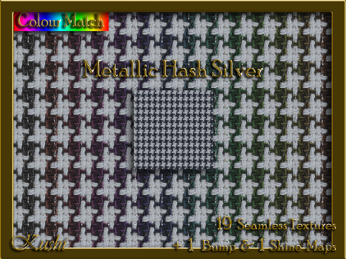 Second Life Marketplace - Metallic Hash Silver Seamless Texture Pack