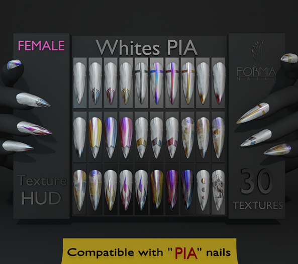 Second Life Marketplace - [FORMANAILS] NAILS -TEXTURE HUD - Whites PIA