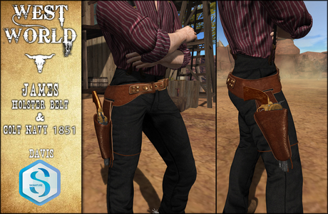 Second Life Marketplace - #WW# James Colt 1851 & Holster [DAVIS BODY] DEMO