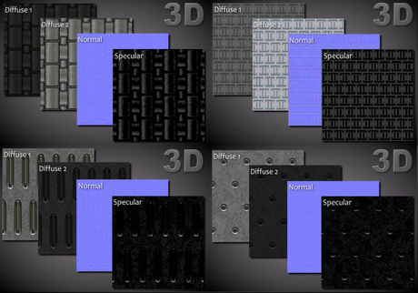 Second Life Marketplace - JU Metal Plate Pack 004 3D Textures Full Perm