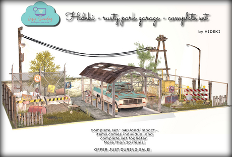 Second Life Marketplace - HIDEKI - RUSTY PARK/GARAGE - COMPLETE SET