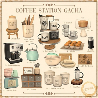 Second Life Marketplace - 220ML - Coffee Station Gacha - Roll Kitchen ...