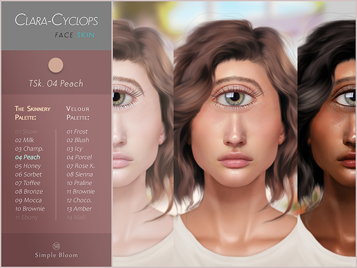 Second Life Marketplace - SKIN, Clara-Cyclops, TSk 04 Peach (Akeruka, AdvX)