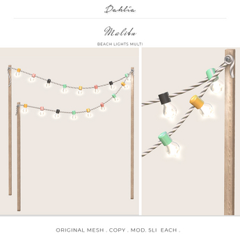 Second Life Marketplace - Dahlia - Malibu - Beach Lights - Full Set ...