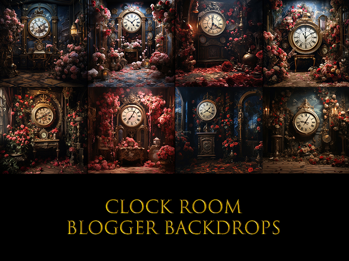 Second Life Marketplace - SATO - Clock Room Blogger Backdrop Textures