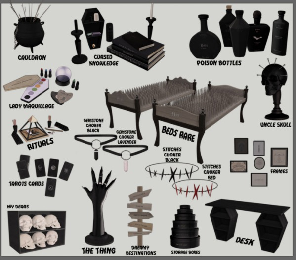 Second Life Marketplace - Wednesday[+] ~ Cursed Lady ~ Desk COMMON