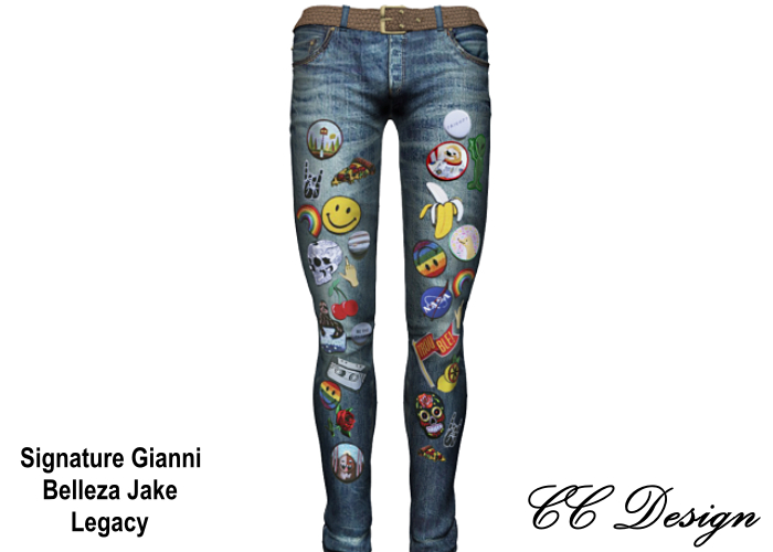 Second Life Marketplace - *CC* Thomas Funny Jeans Blue