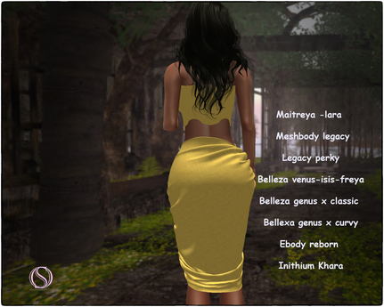 Second Life Marketplace - Silvy Skirt yellow Maitreya Lara meshbody ...