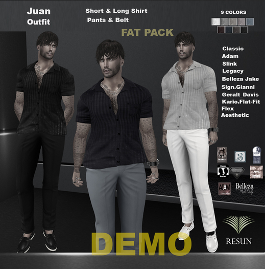 Second Life Marketplace - Res_Juan Outfit All colors demo*