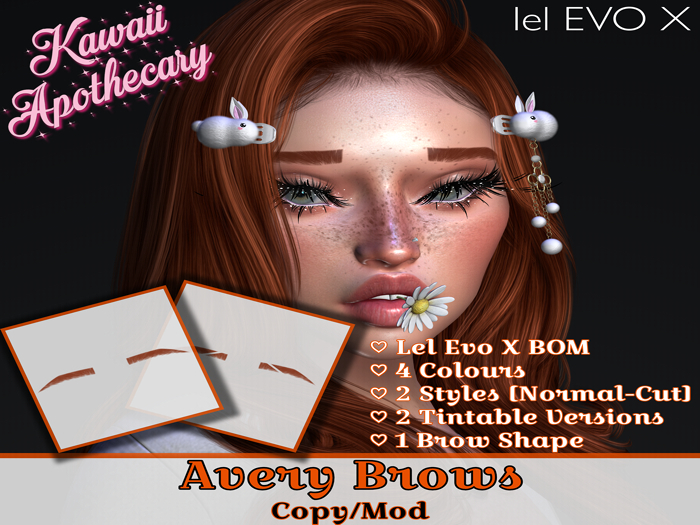 Second Life Marketplace - [Kawaii Apothecary] Avery Brows [Lel Evo X BOM]