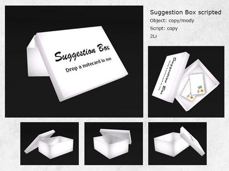 Second Life Marketplace - Suggestion box scripted