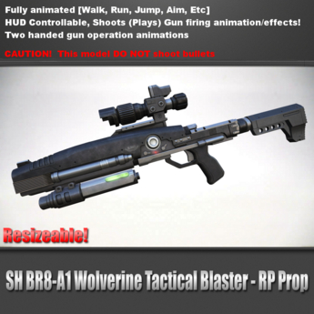 Second Life Marketplace - SH RP Prop Gun - BR8 Wolverine Tactical Blaster