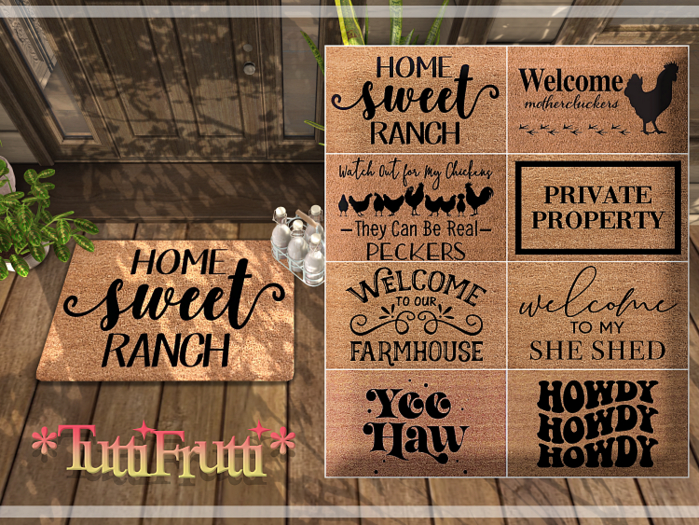 Second Life Marketplace - *TuttiFrutti* DoorMats Pack 27 - Ranch / Farm ...