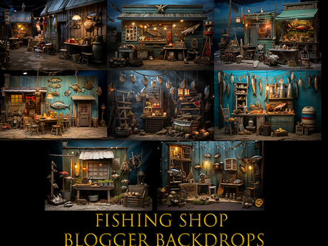 Second Life Marketplace - SATO - Fishing Shop Blogger backdrop Textures