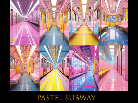 Second Life Marketplace - SATO - Pastel Subway Blogger Backdrop Textures