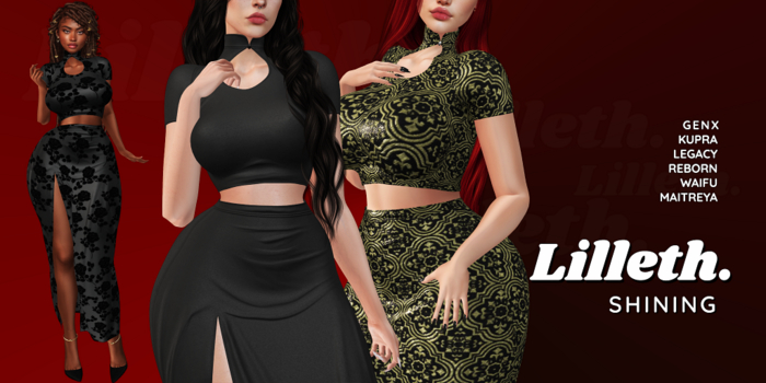 Second Life Marketplace - Lilleth. SHINING Top & Skirt Mixed Reborn