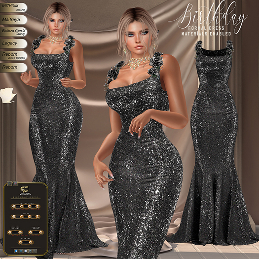 Second Life Marketplace - Son!a-Edge Birthday sparkles Formal Dress ...