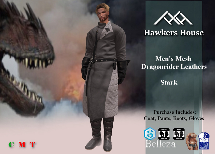 Second Life Marketplace - *HH* Men's Mesh Dragonrider Leathers Stark