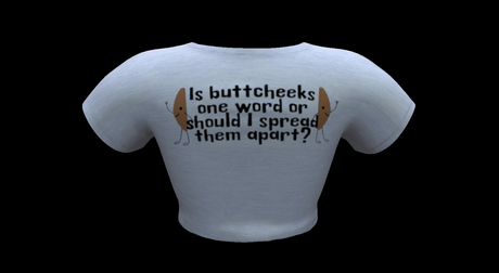 Second Life Marketplace - ! ! NB - Buttcheeks Tee - Dark Cheeks